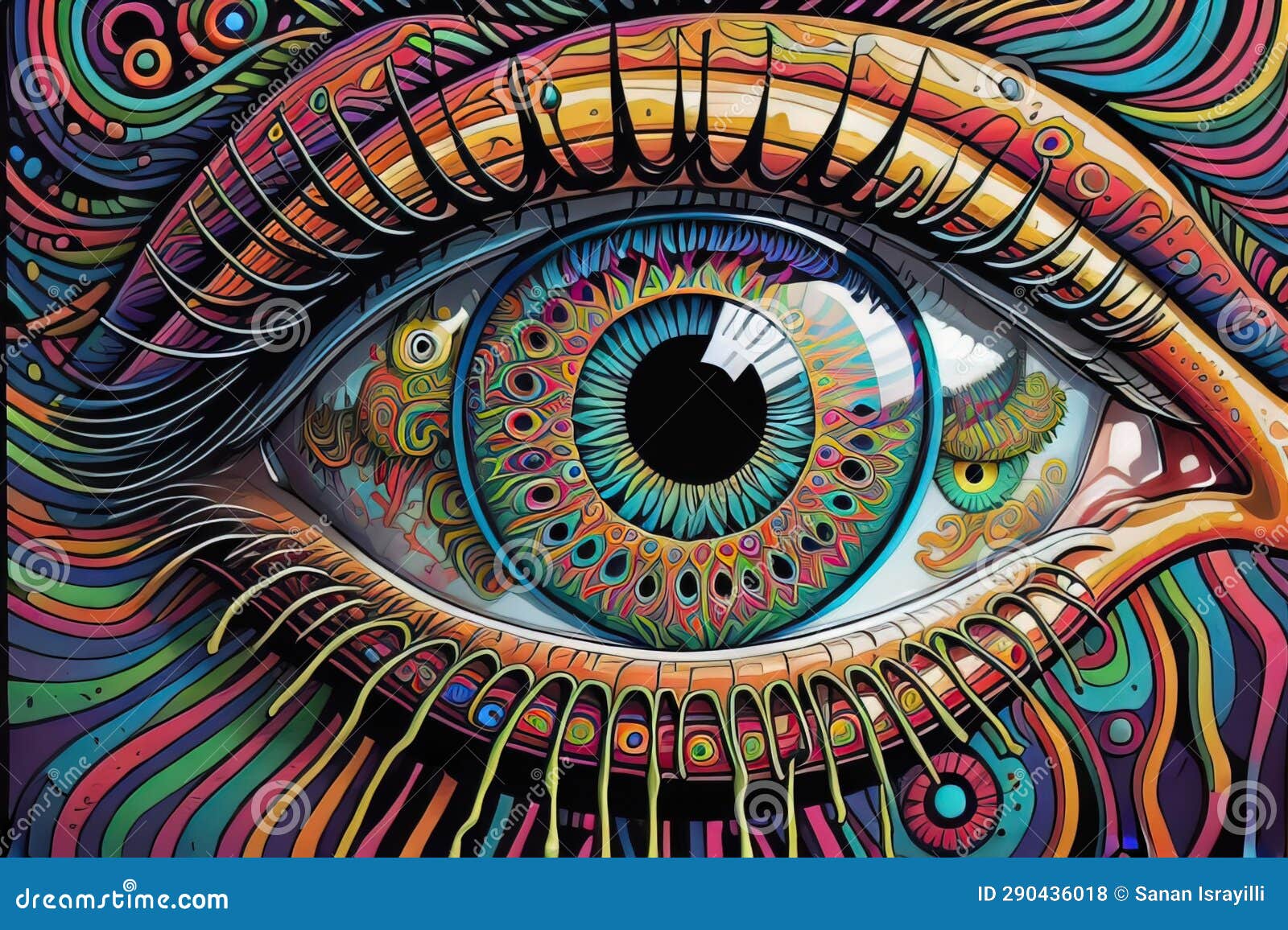 Colorful Eye. Psychedelic Background. Vector Illustration Stock Photo ...