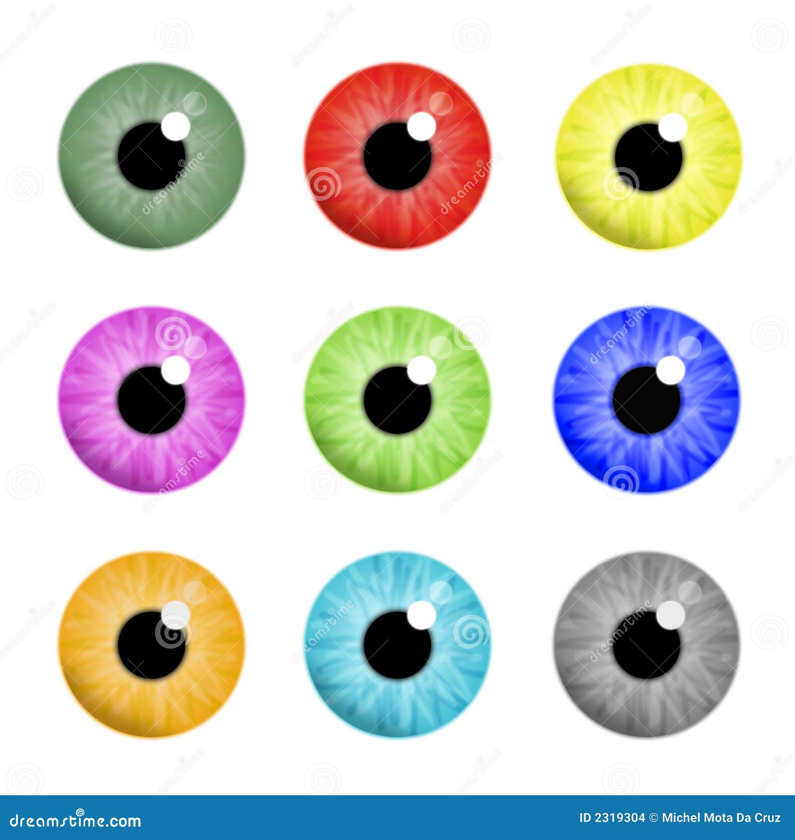 Colorful Eyes. Vector Isolated Illustration On White Background ...