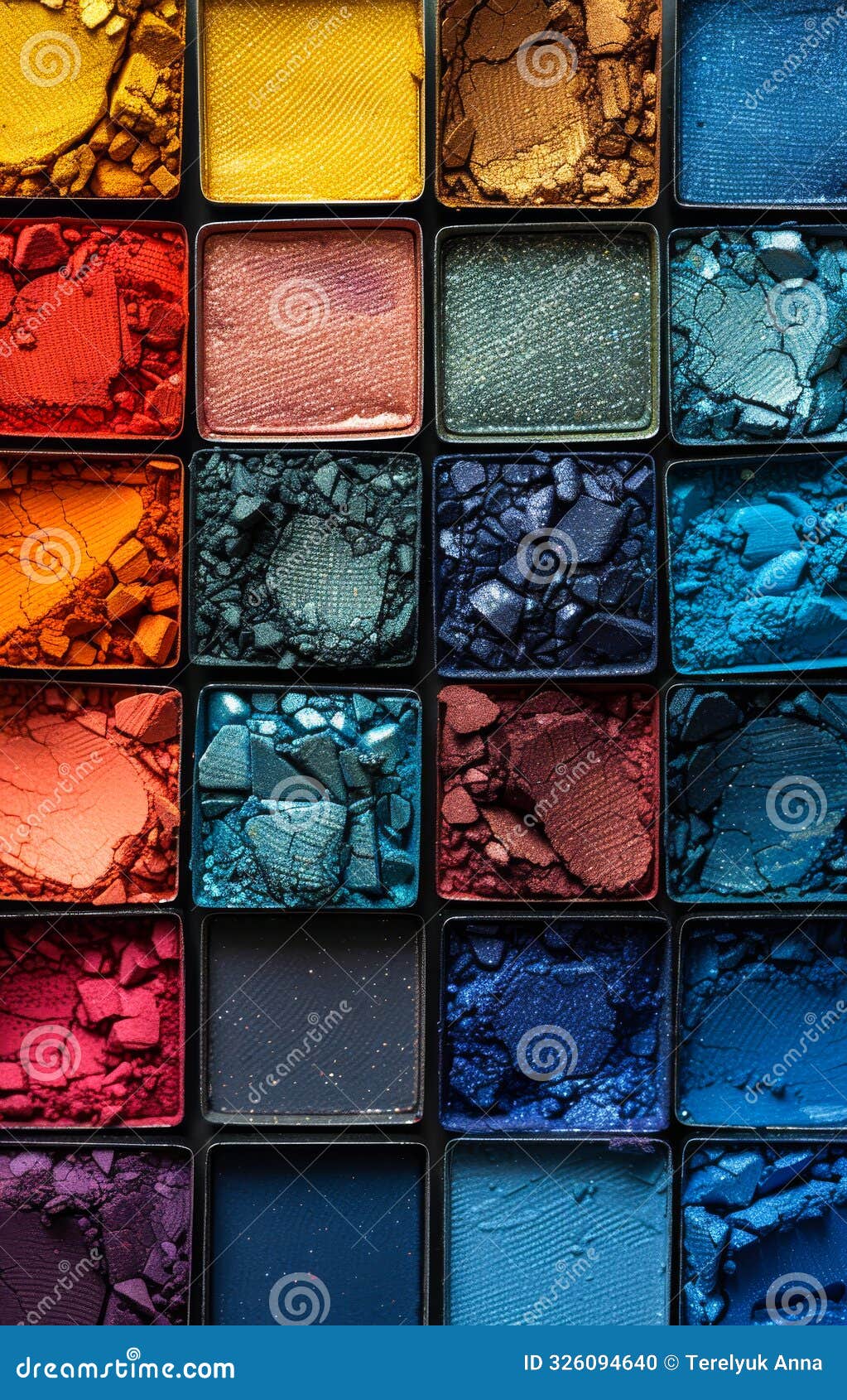 Colorful Eyeshadow Palette Close-Up. a Close-up of a Colorful Eyeshadow ...