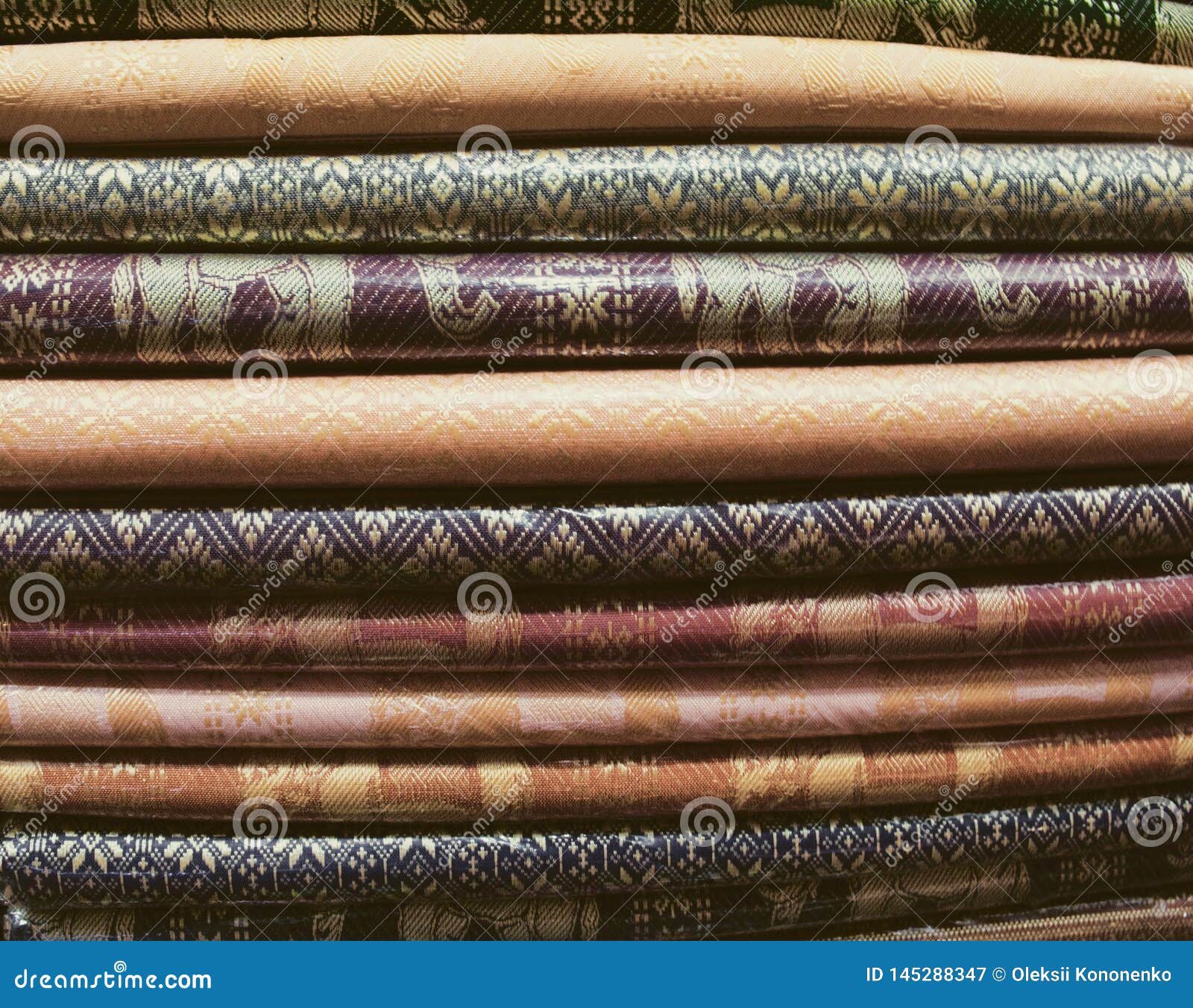 Colorful Fabric Cuts, Folded One on One, Woven Texture, Background ...