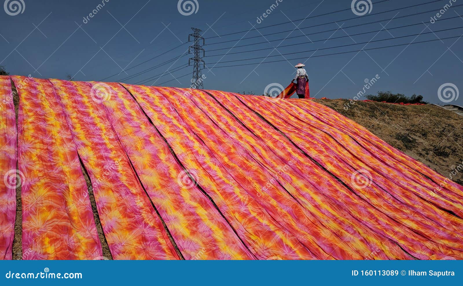 Colorful Fabric Drying after Traditional Dye Process Stock Image ...