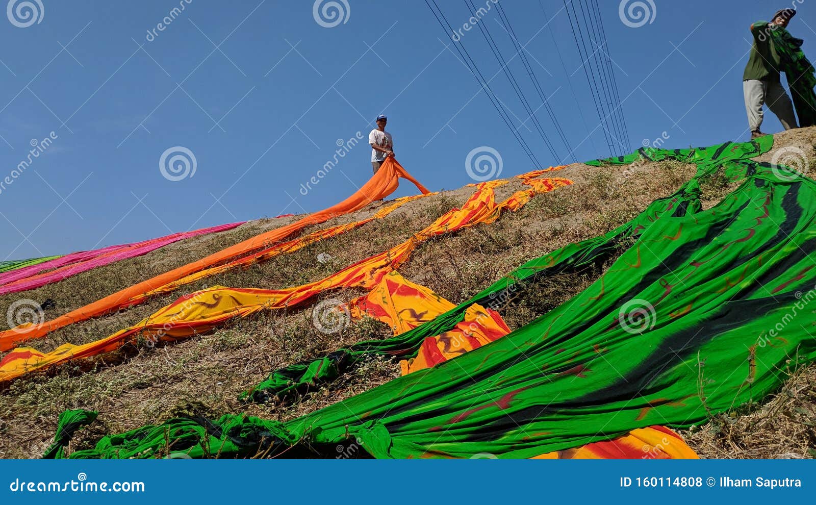 Colorful Fabric Drying after Traditional Dye Process Editorial Stock ...