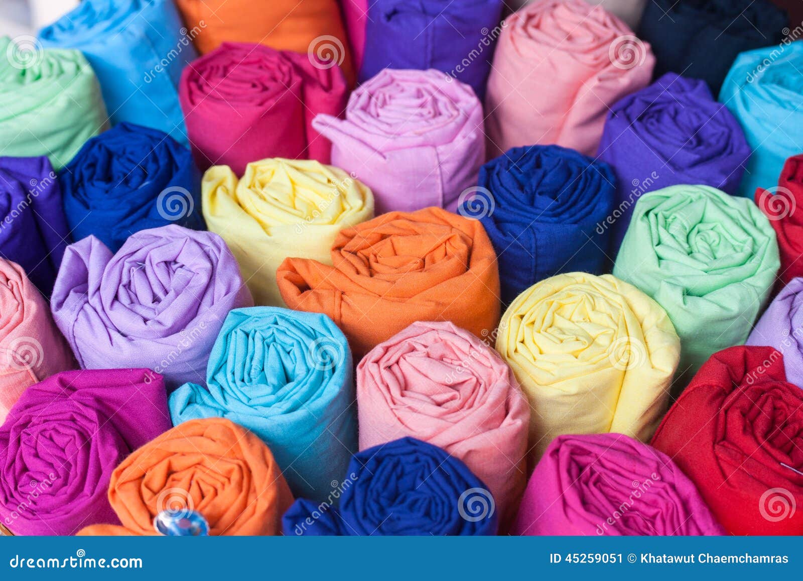Colorful fabric rolls stock image. Image of market, abstract - 45259051