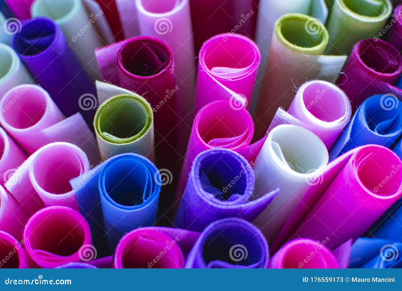 Colorful Fabric Rolls at Fabric Market Stock Image - Image of colors ...