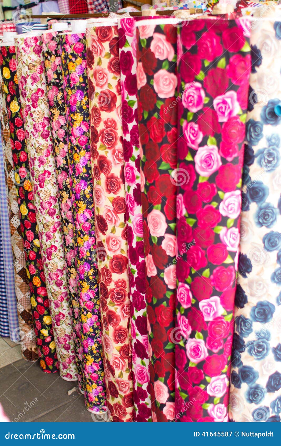 Colorful fabric rolls stock image. Image of bright, pink - 41645587