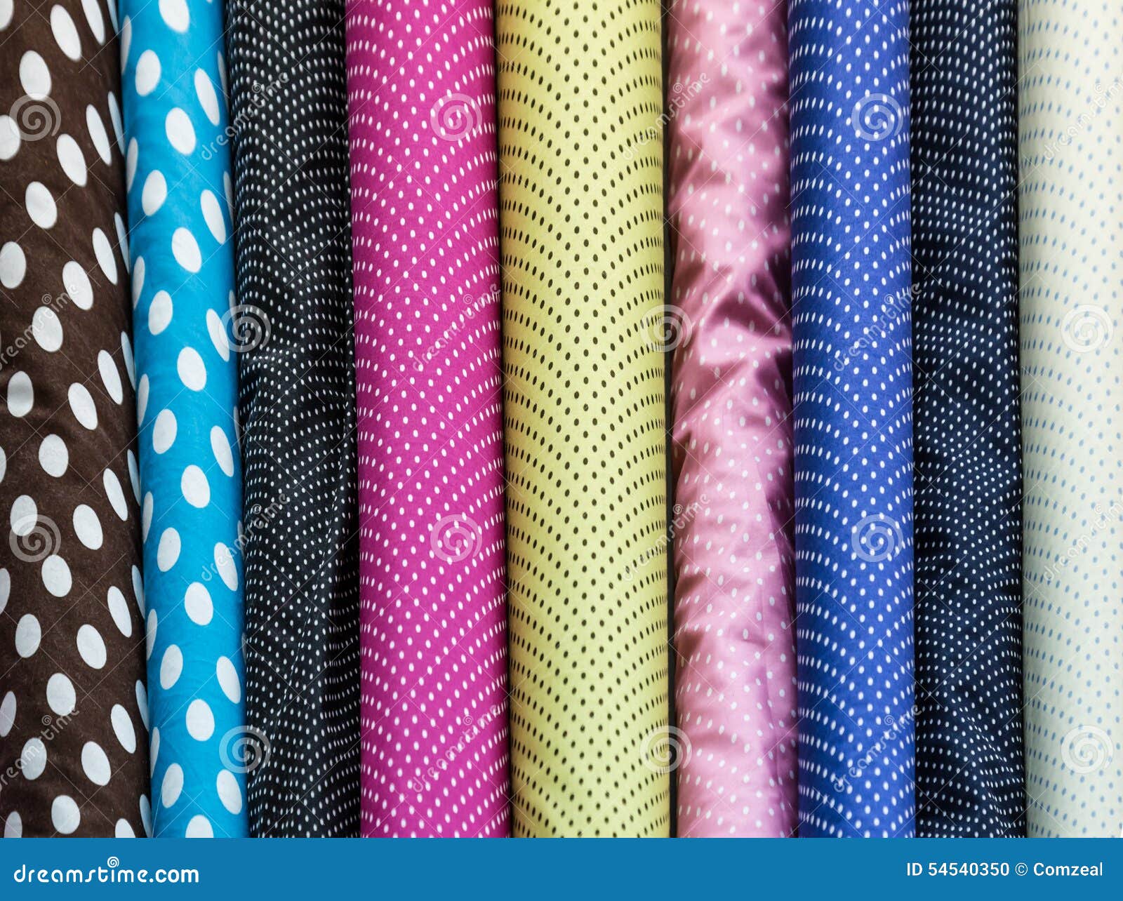 Colorful fabric rolls stock photo. Image of market, colorful - 54540350