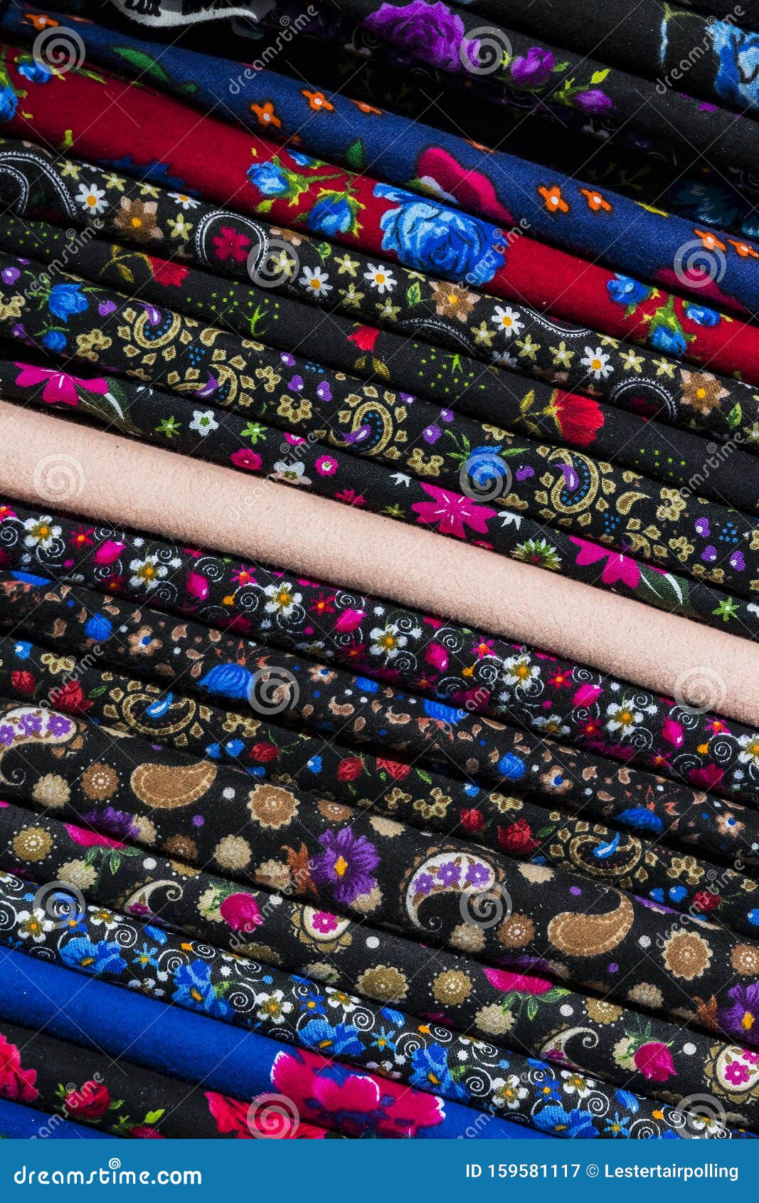 Colorful Fabric Scarves in Stack As Stock Image - Image of handcraft ...