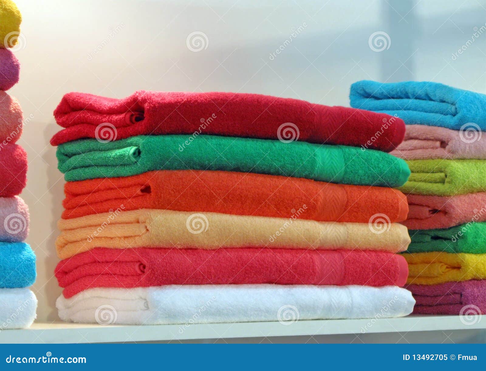 Colorful Soft Fabric Turkish Bath Cloth on the Shopping Shelf Aka Rack ...