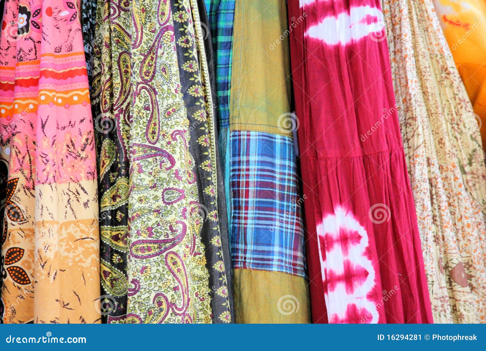 Colorful fabrics stock image. Image of cloth, patterns - 16294281