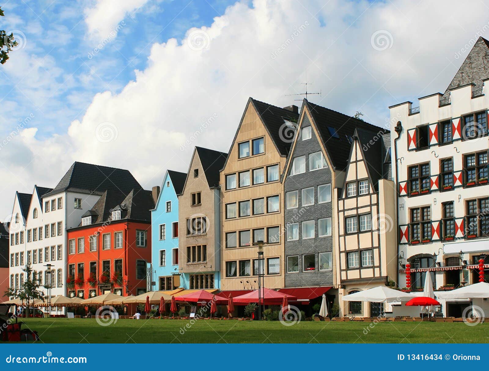 Colorful Facade of Houses in Germany Stock Photo - Image of blue, city ...