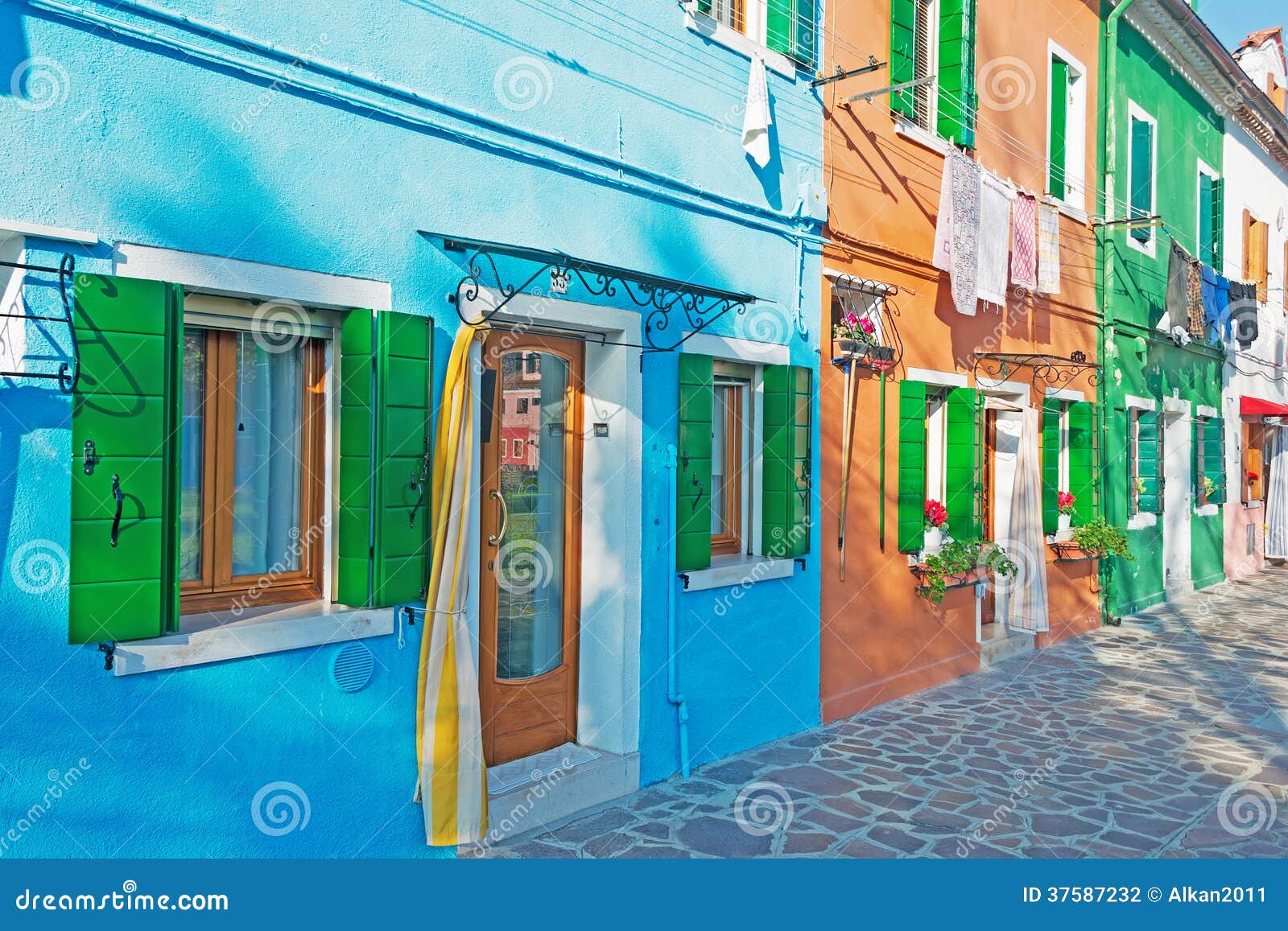 Colorful facades stock photo. Image of architecture, blue - 37587232