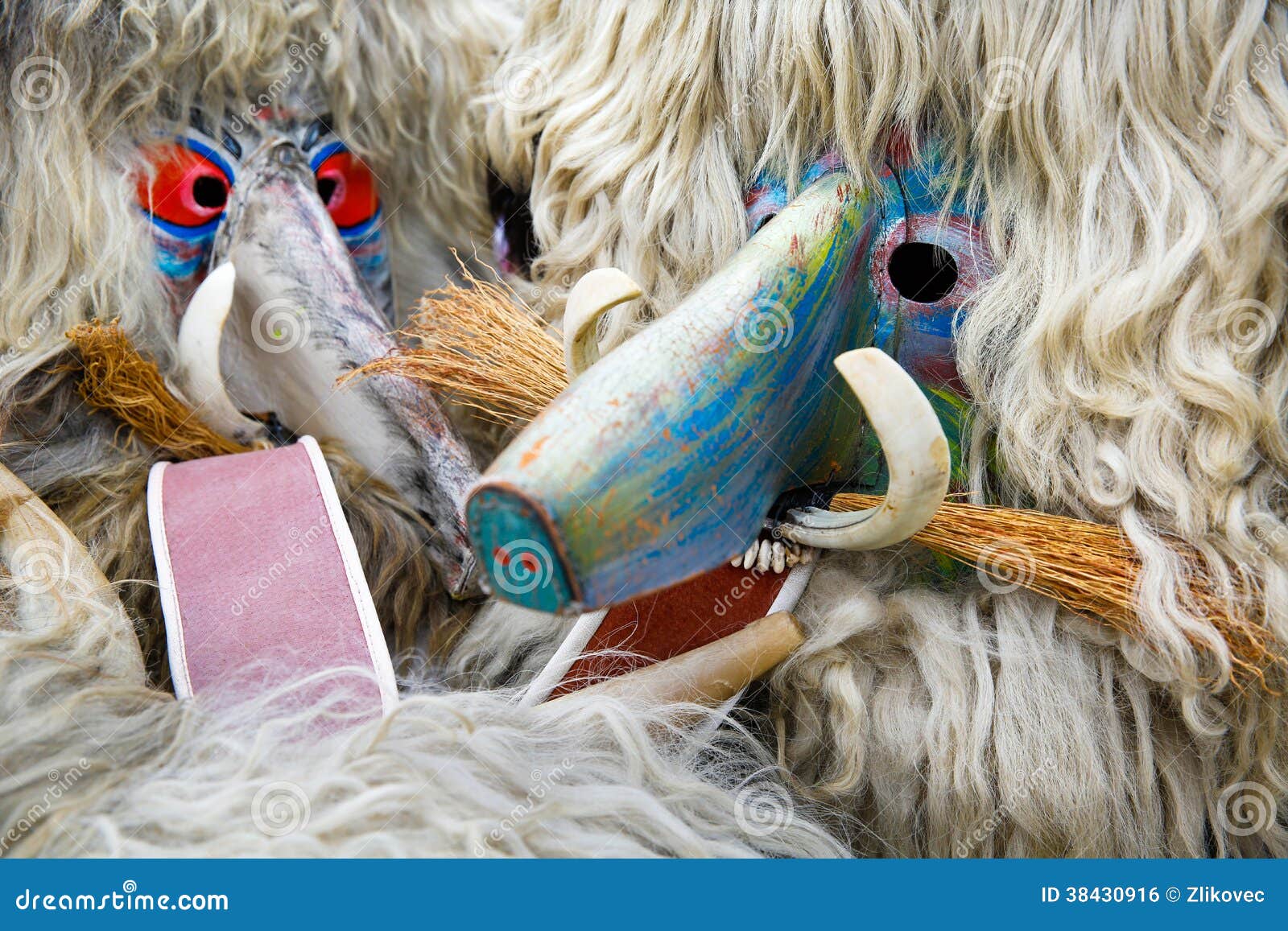 Colorful face of kurent stock photo. Image of event, performance - 38430916