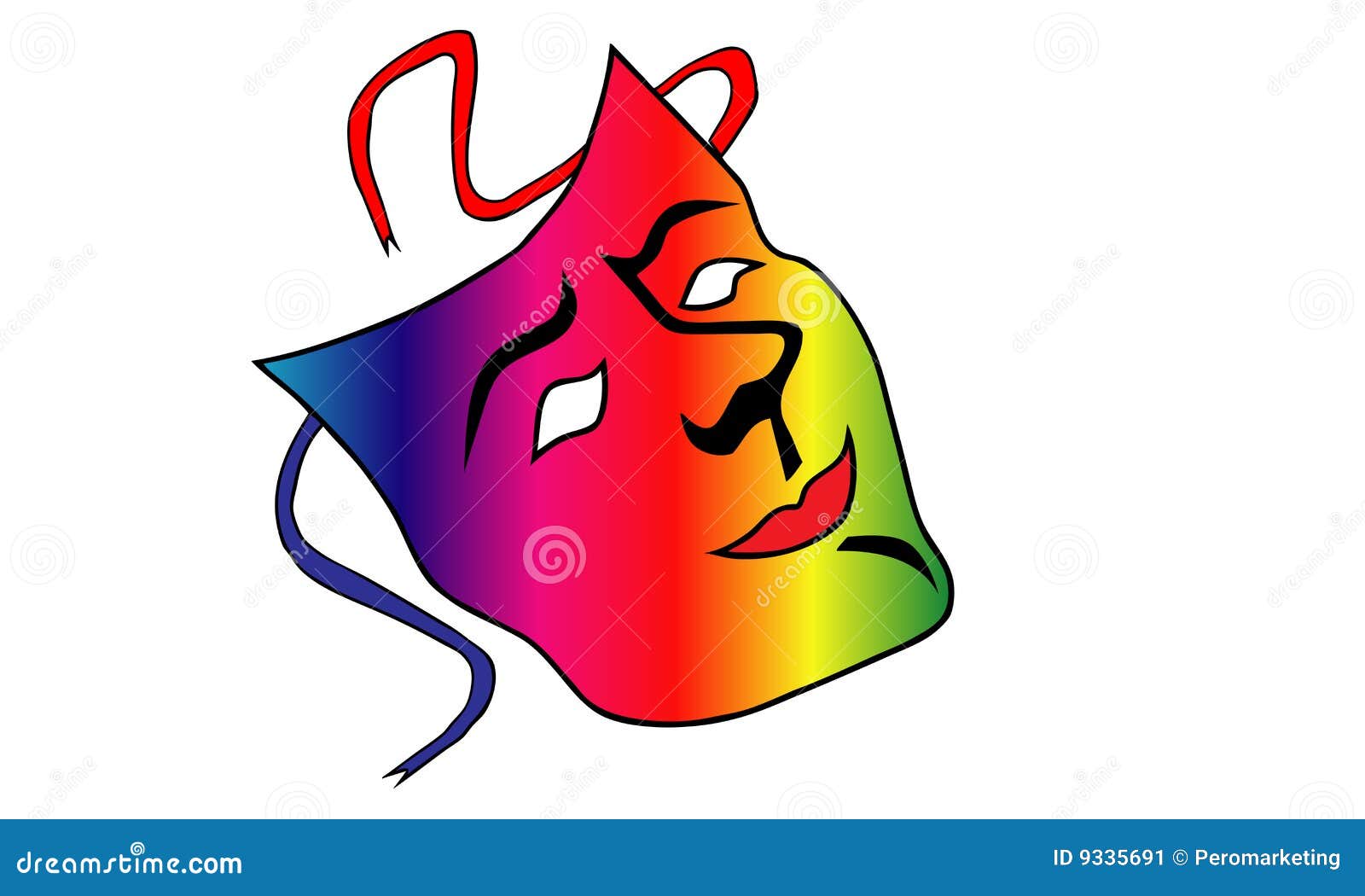 Colorful face mask stock vector. Illustration of amusement - 9335691