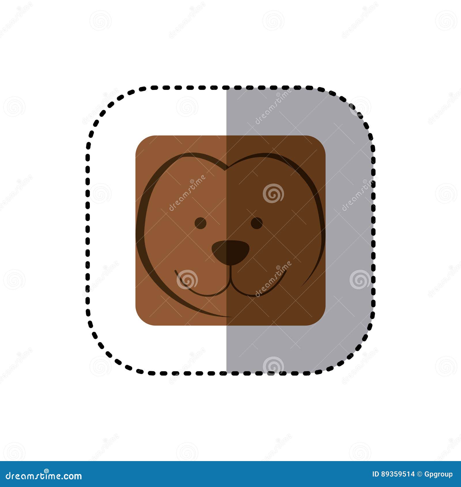 Colorful Face Sticker of Monkey Face in Square Frame Stock Illustration ...