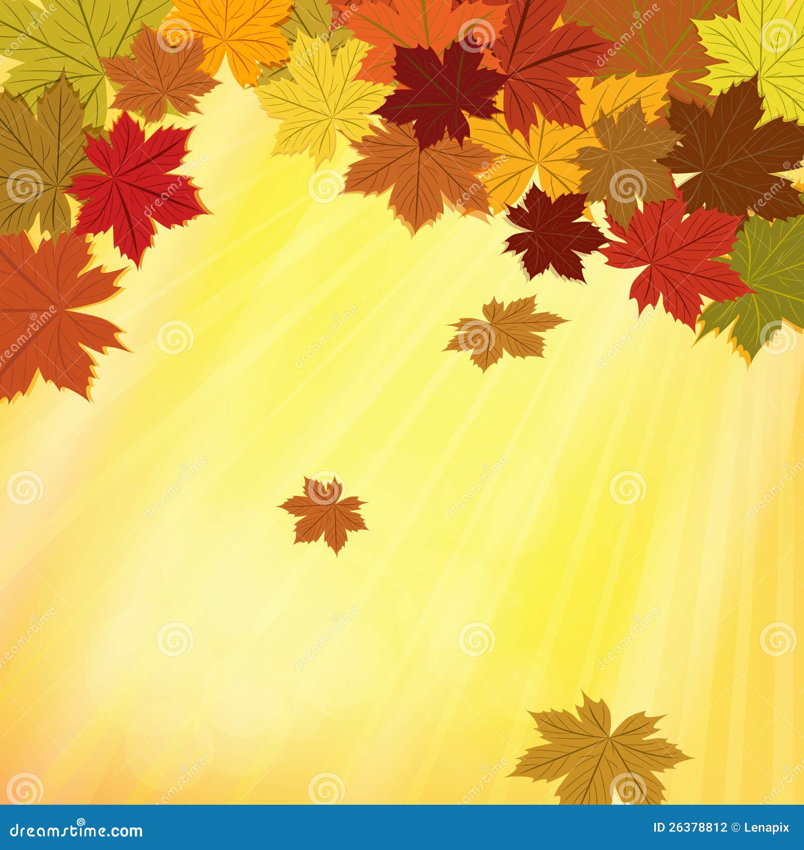 Colorful Fall Linocut Rowan Tree Foliage And Berries Vector Seamless ...