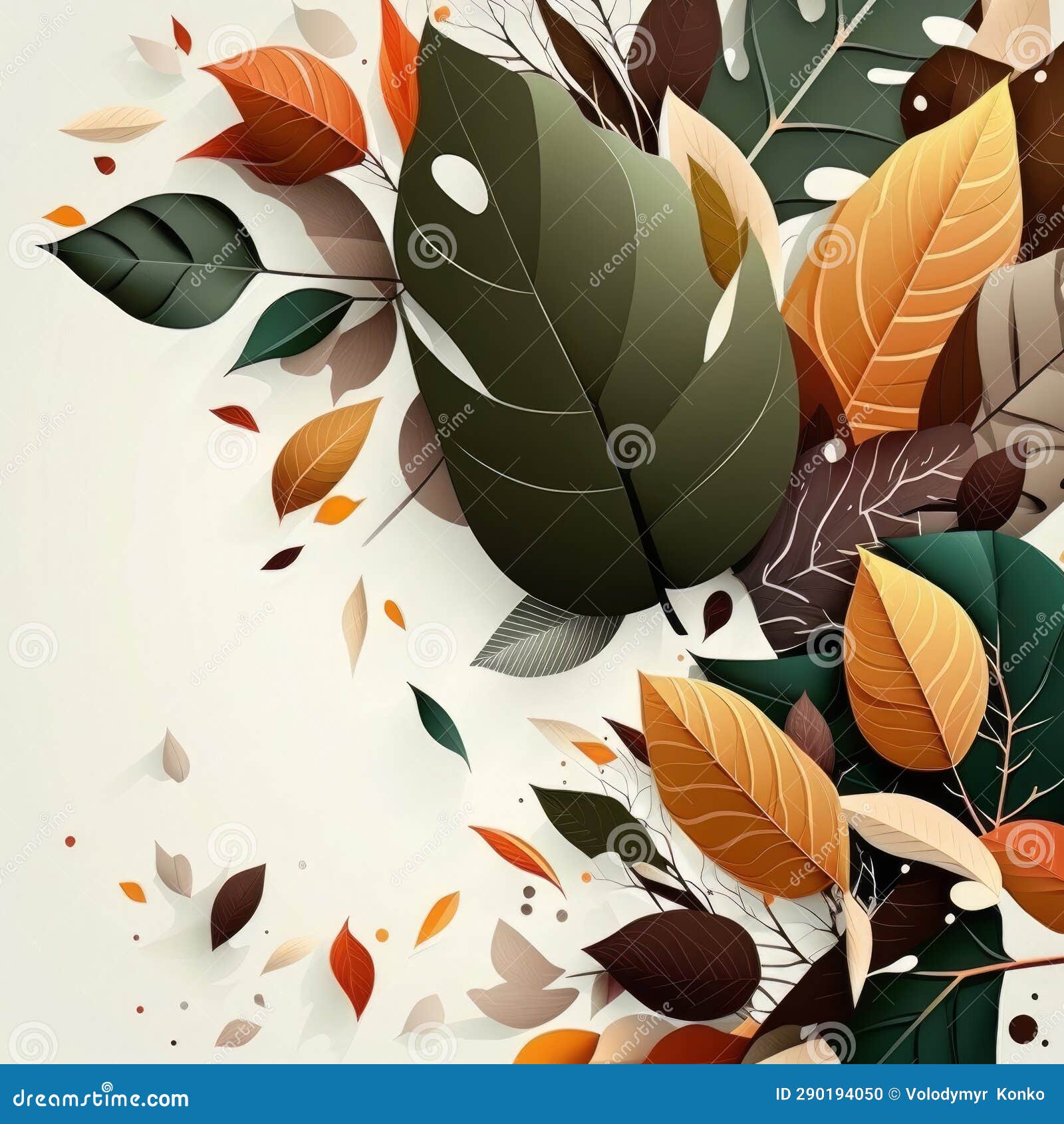 Colorful Fall Leaves Background Pattern. Generative Ai Stock Photo ...