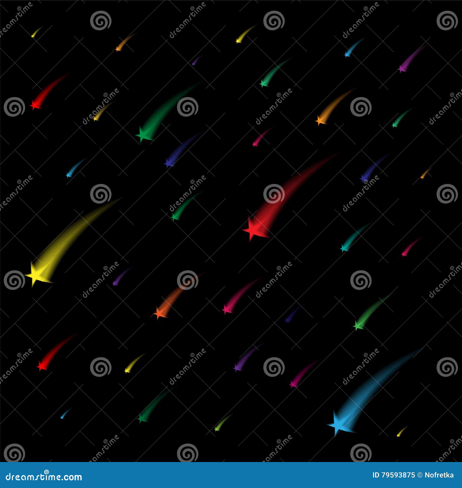 Colorful Falling Stars. Celestial Background. Perfect for Festive ...