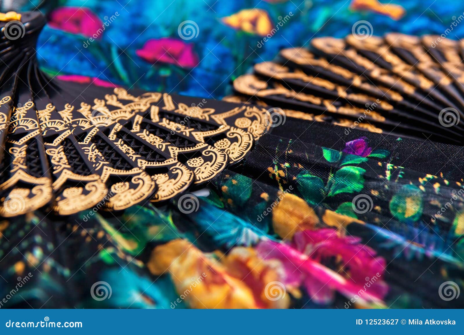 Colorful fans stock image. Image of asian, beautiful - 12523627