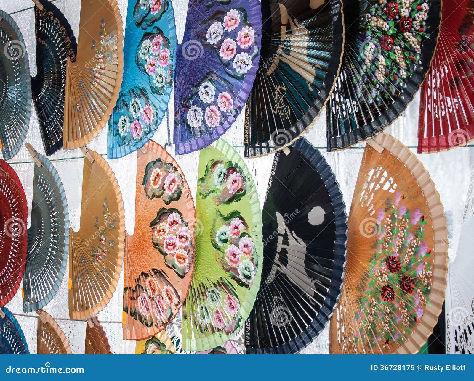Colorful Fans stock image. Image of painted, fans, folds - 36728175