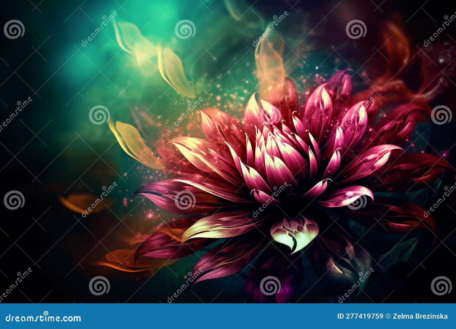 Colorful Fantasy Flower Background, Generative Ai Stock Image - Image ...