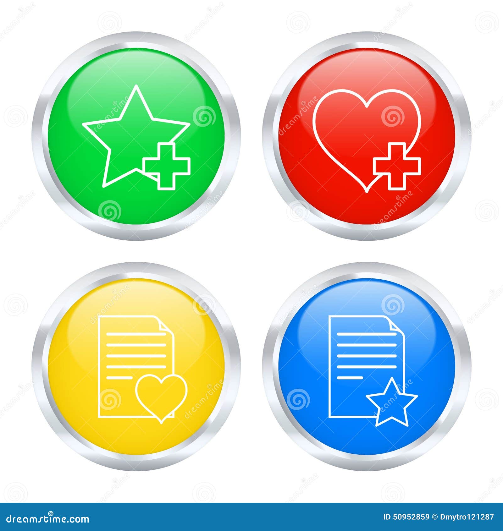 Colorful favorites buttons stock vector. Illustration of browse - 50952859
