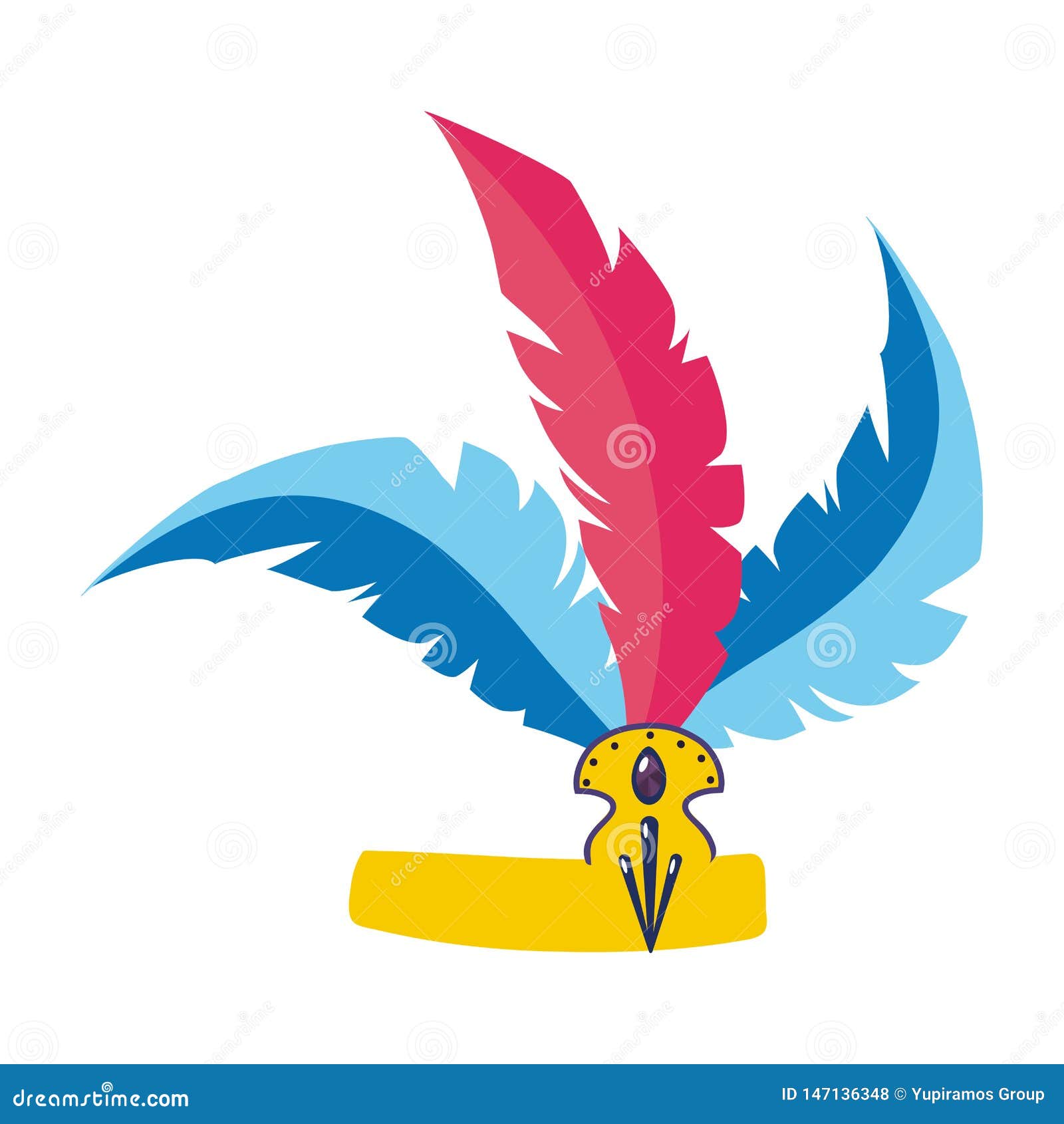 Feather Headdress Isolated Stock Vector Illustration Of Show 147136348