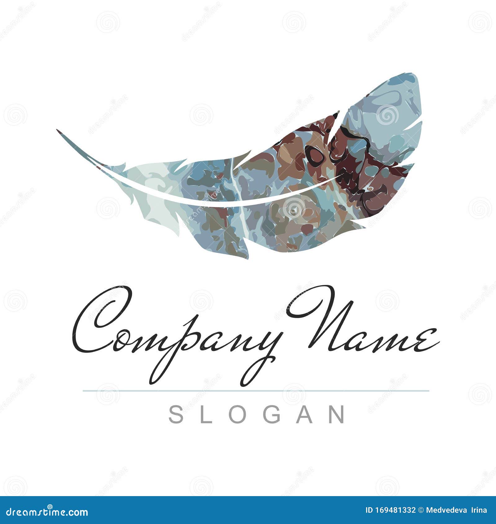 Colorful Feather Logo Template. Vector Icon Stock Vector - Illustration ...