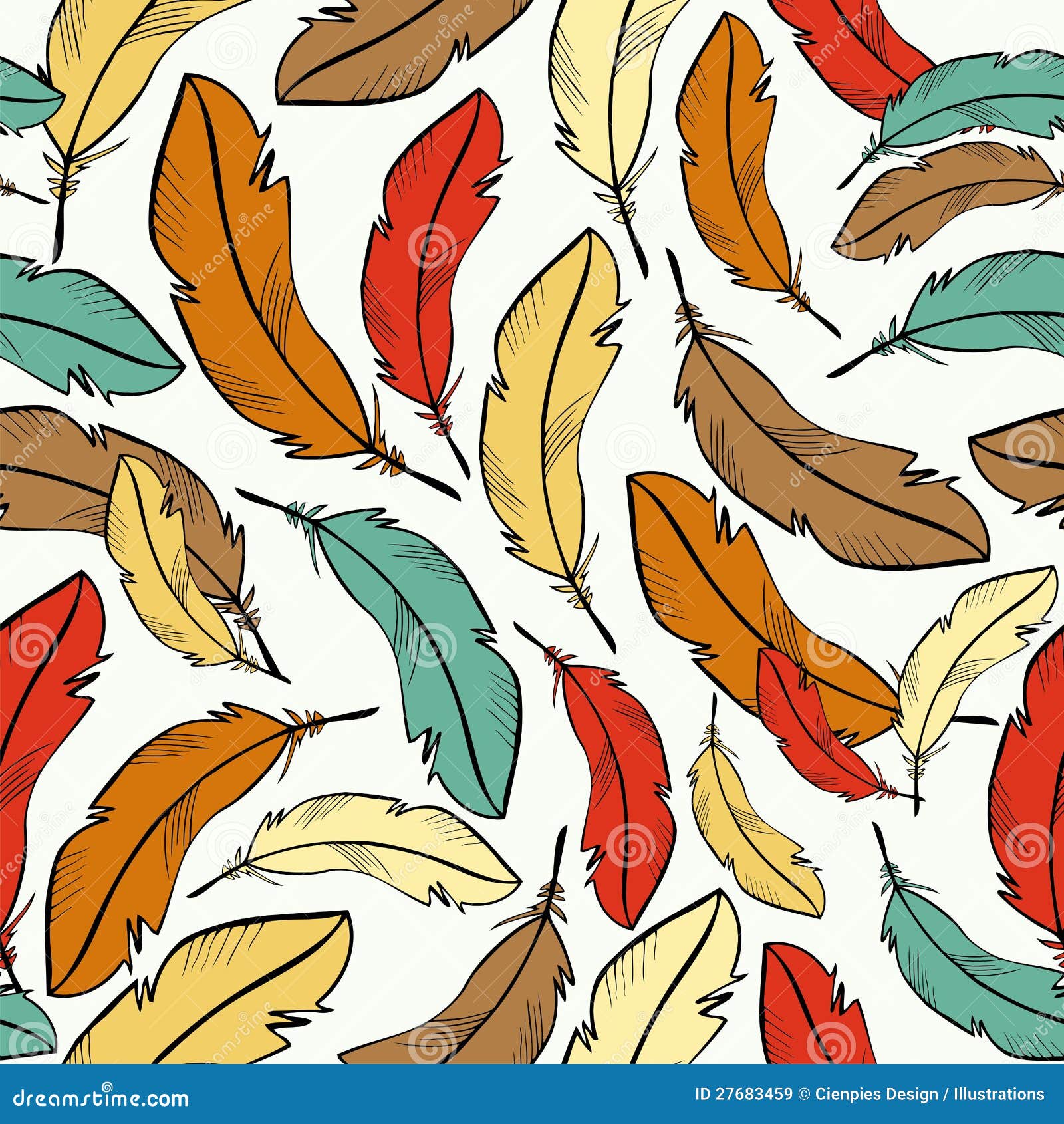 Colorful feather pattern stock vector. Illustration of decorative ...
