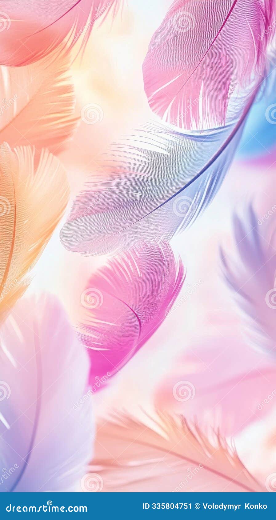 Colorful Feather Pattern on a Soft Background, Artistic and Calming ...