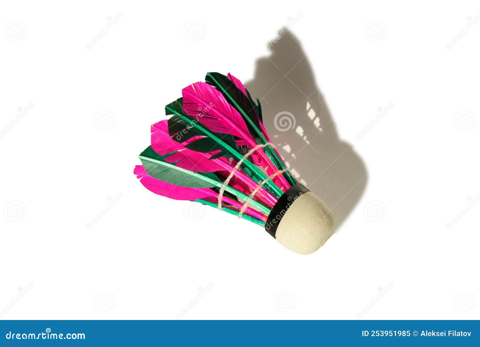Colorful Feather Shuttlecock Badminton Isolated on White Background ...