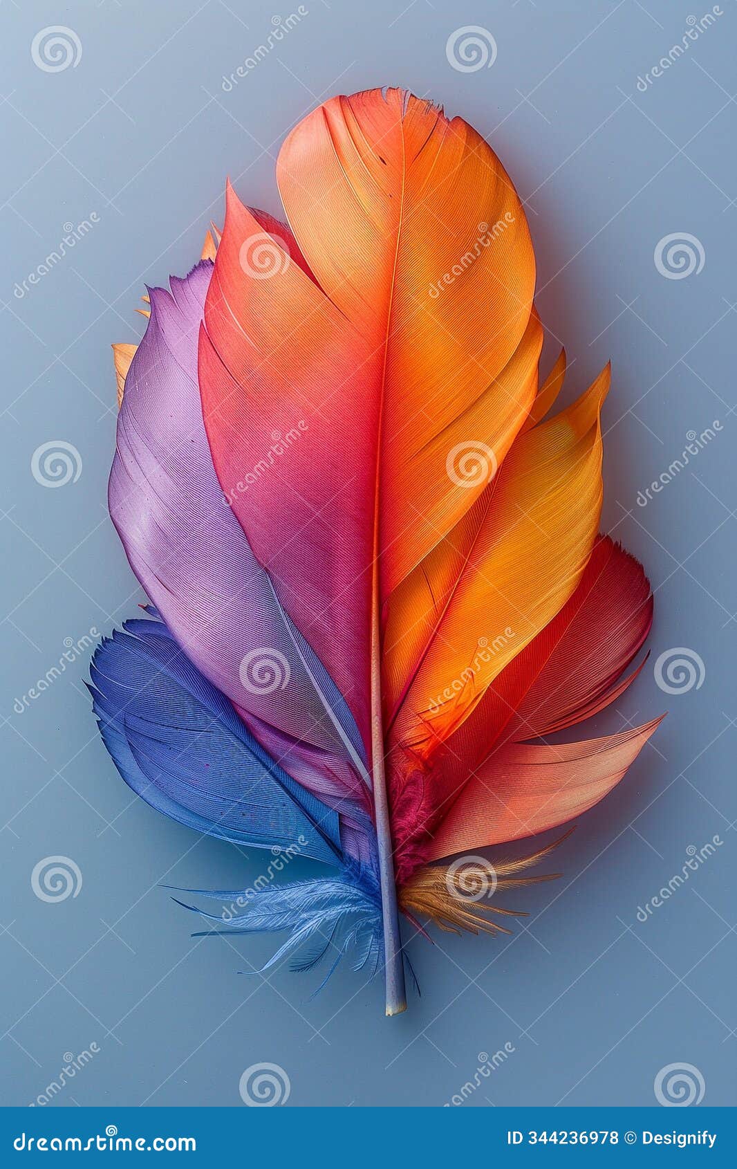 A Colorful Feather, a Solid-color Background, a Mobile Wallpaper, a ...
