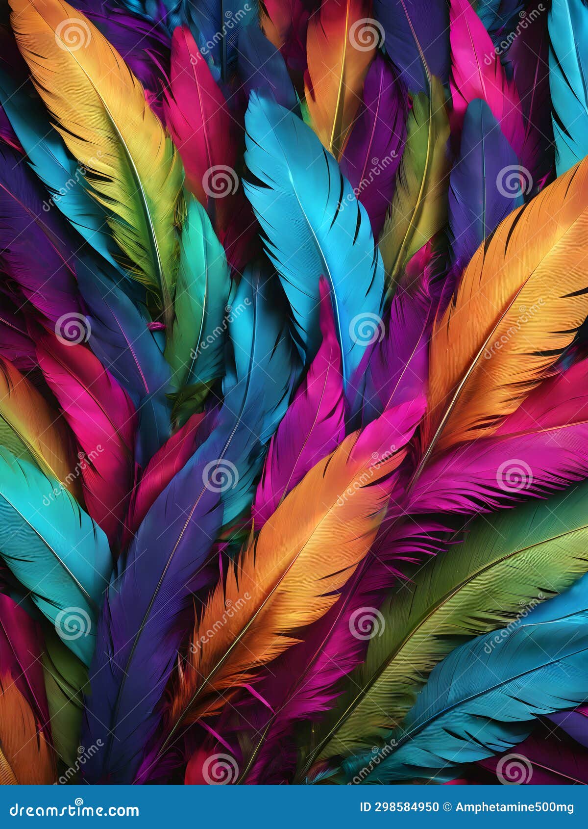 Colorful Feathers with Abstract Style Stock Illustration - Illustration ...