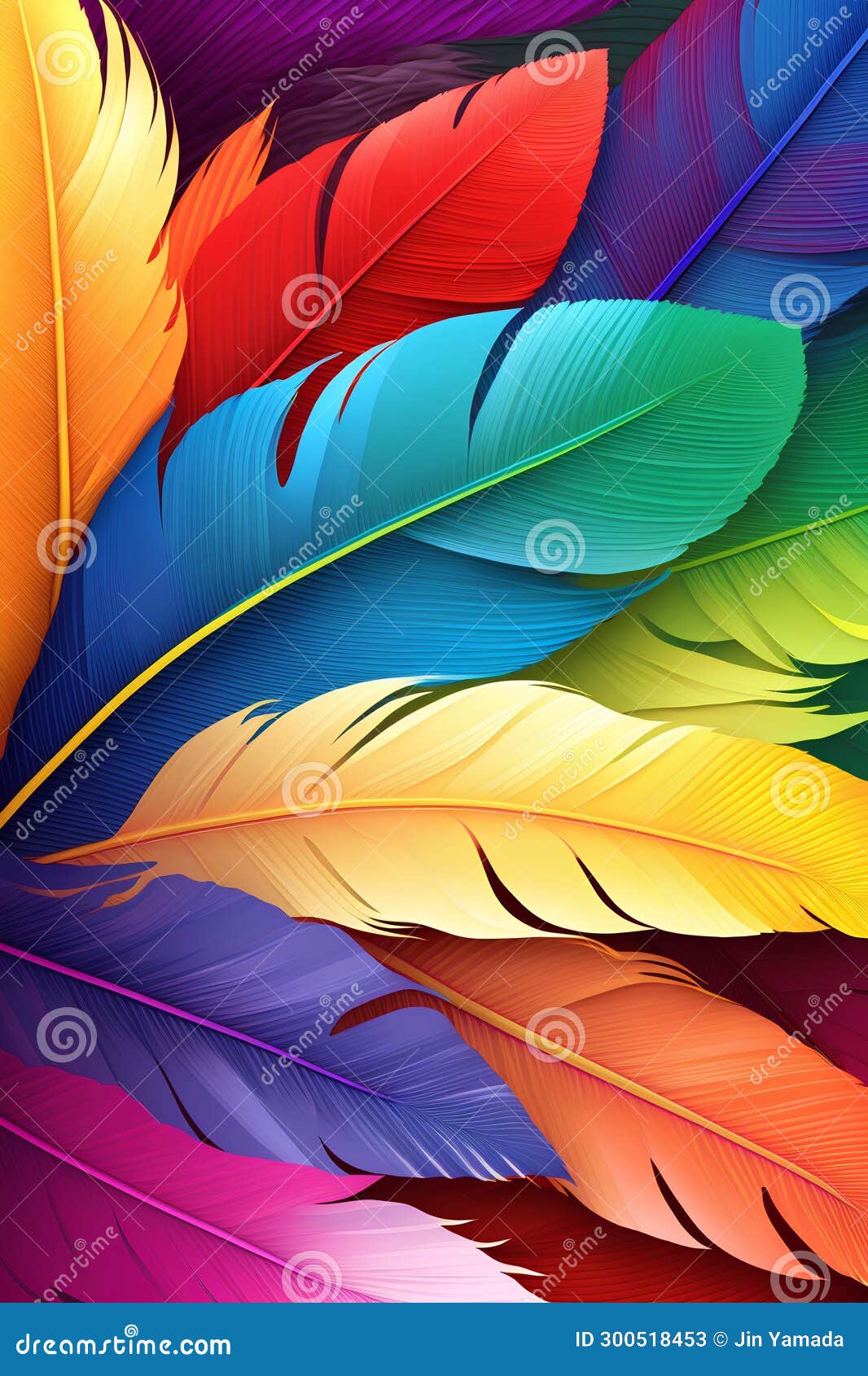 Colorful Feathers Background. Realistic Vector Illustration of Colorful ...