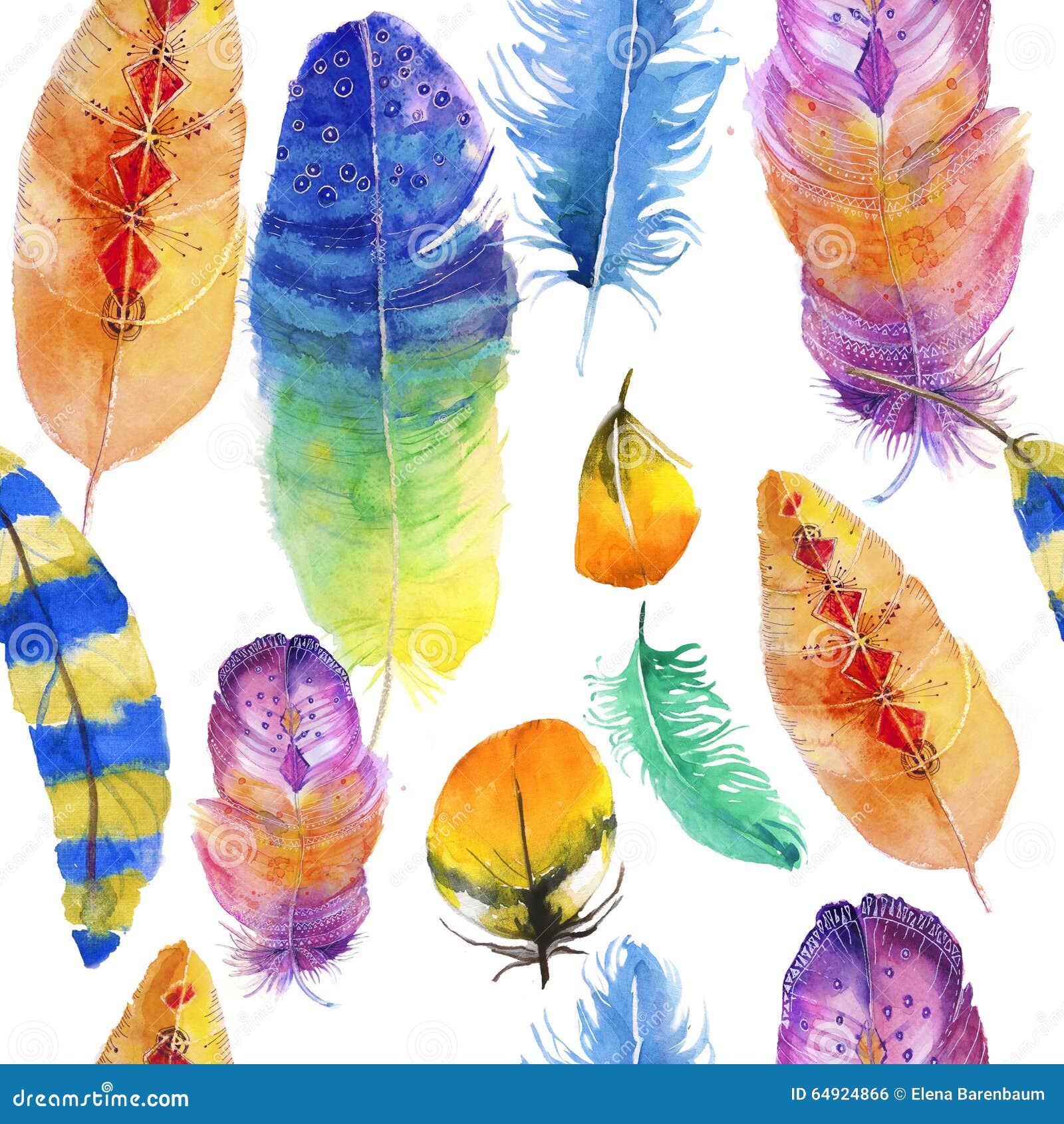 Colorful feathers stock illustration. Illustration of texture - 64924866