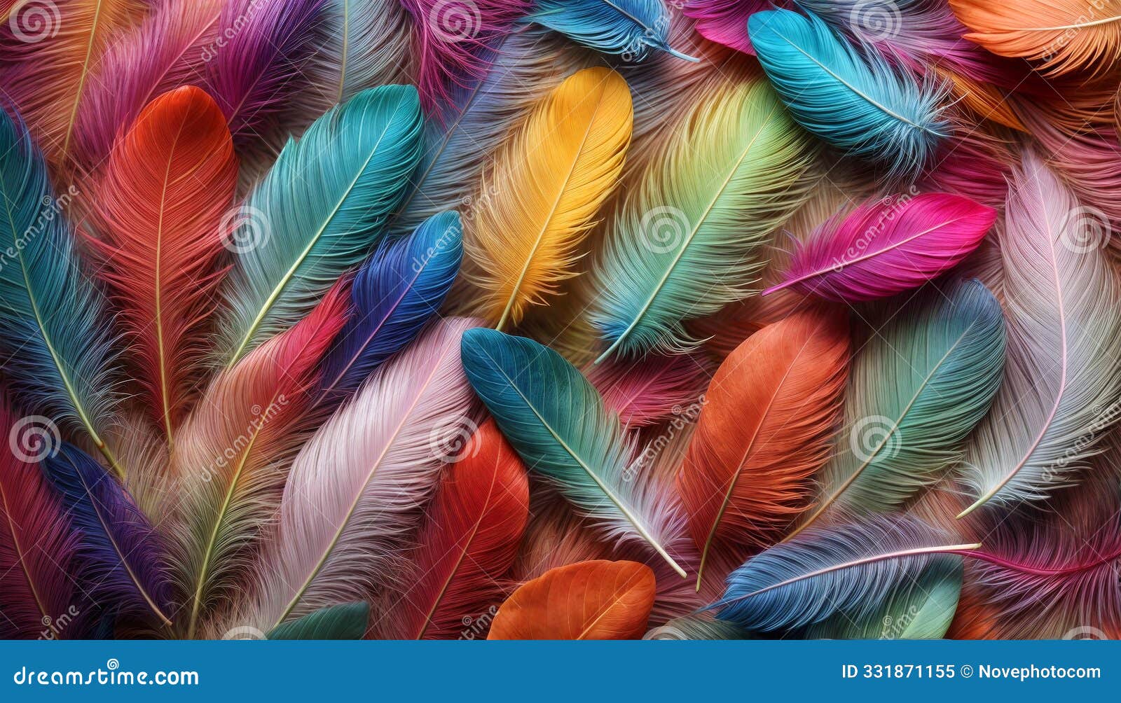 Colorful Feathers Texture. Colored Soft Feathers Background Stock ...