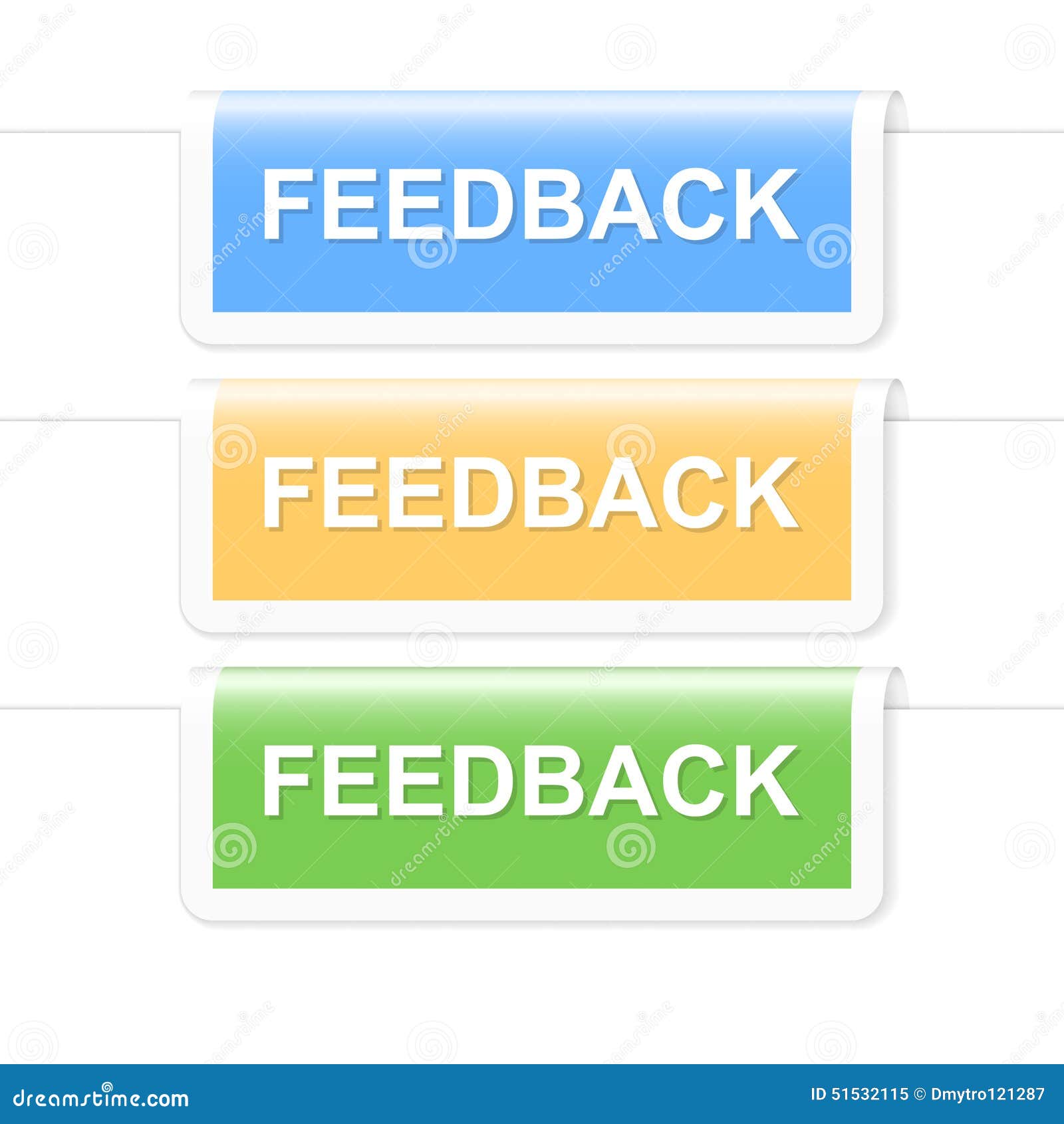 Colorful feedback labels stock vector. Illustration of labels - 51532115