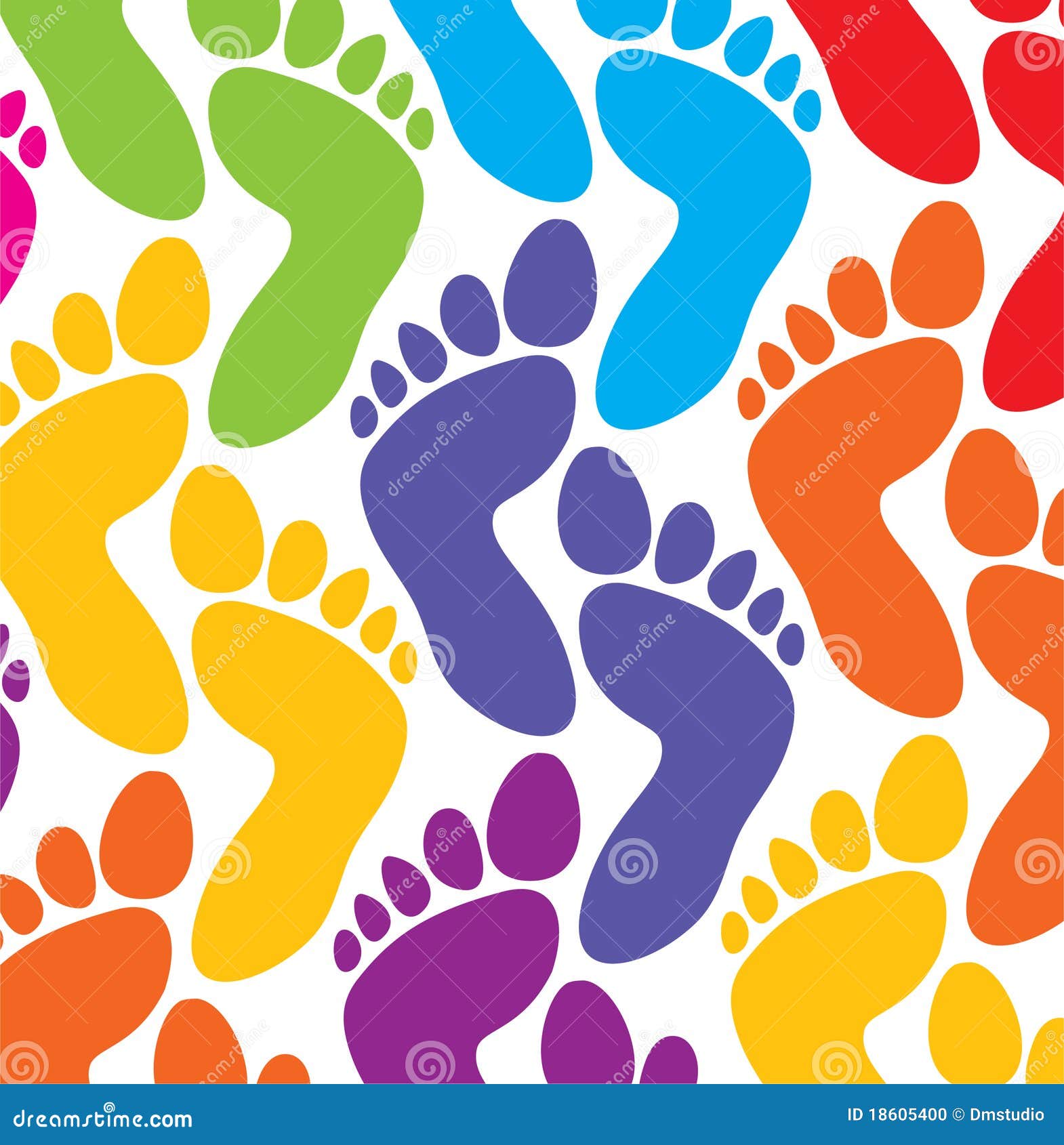 Colorful feet stock vector. Illustration of body, step - 18605400