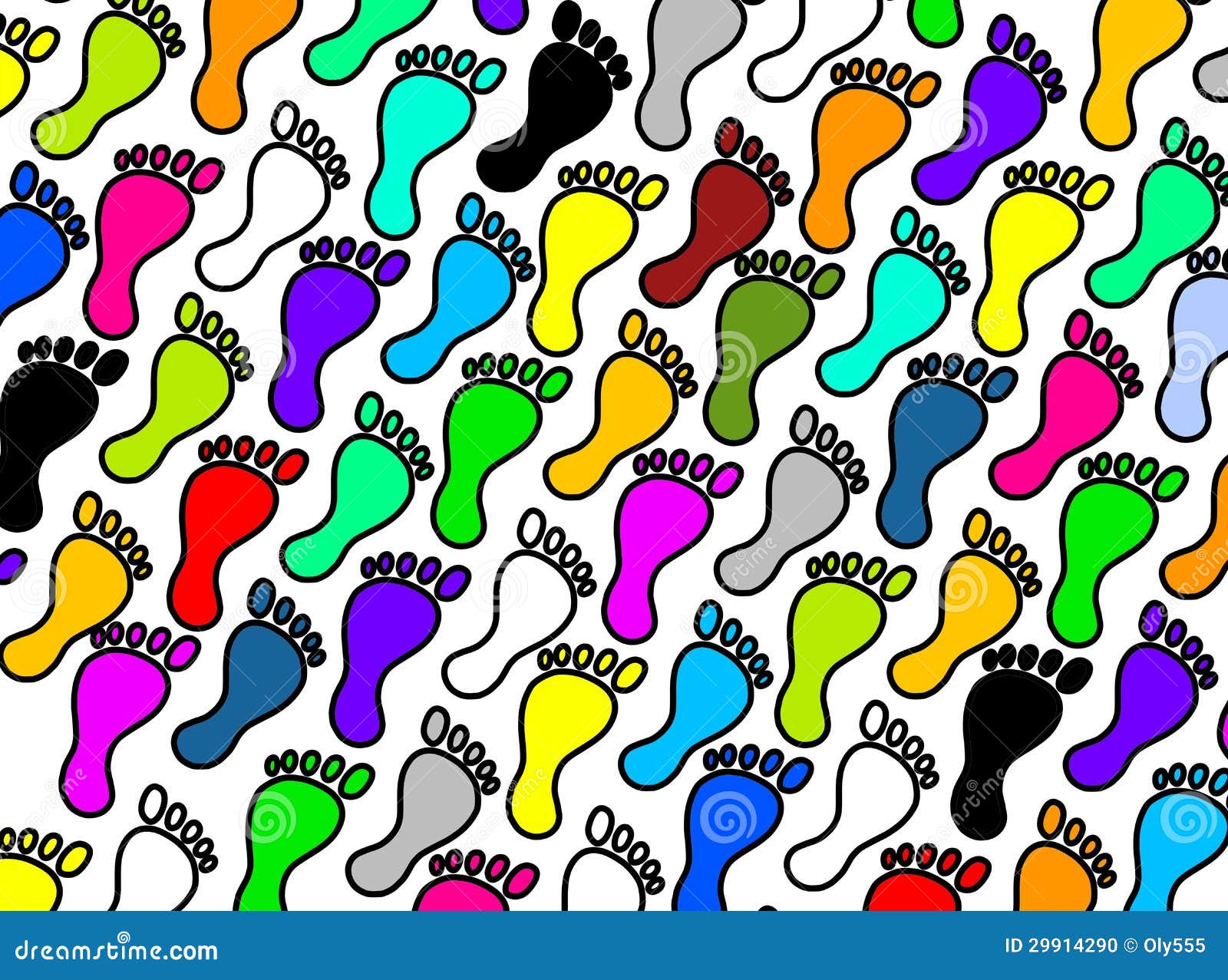 Colorful feet background stock illustration. Illustration of step ...