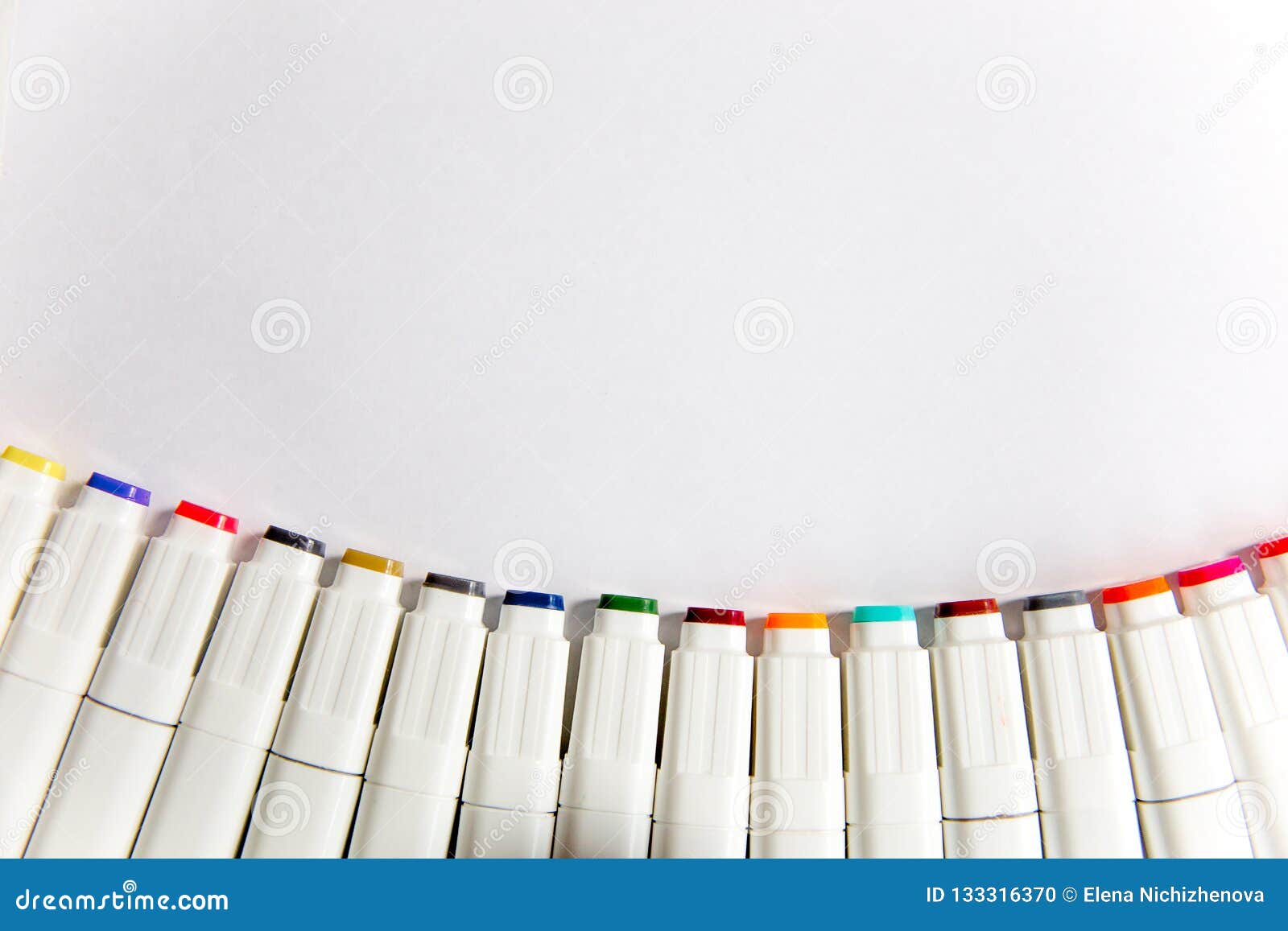 Colorful Felt-Tip Pens or Markers and a Blank Paper Stock Photo - Image ...