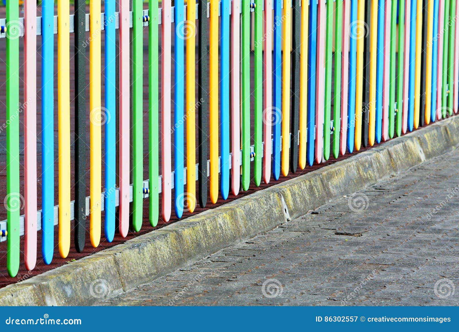 Colorful Fence Picture. Image: 86302557