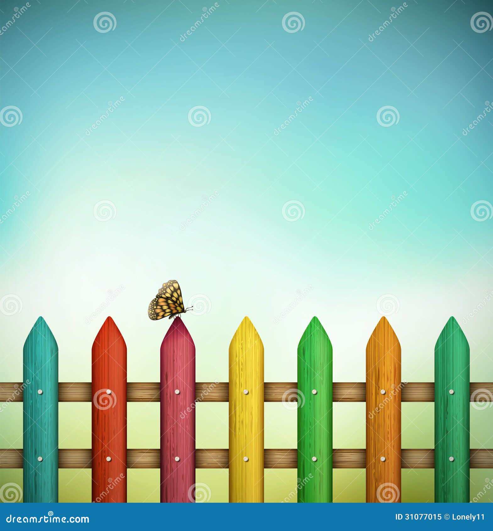 Colorful fence stock vector. Illustration of season, beauty - 31077015