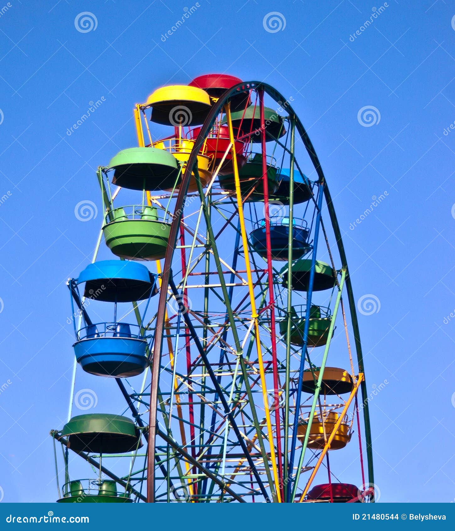 Colorful Ferris wheel stock photo. Image of cabin, diversion - 21480544