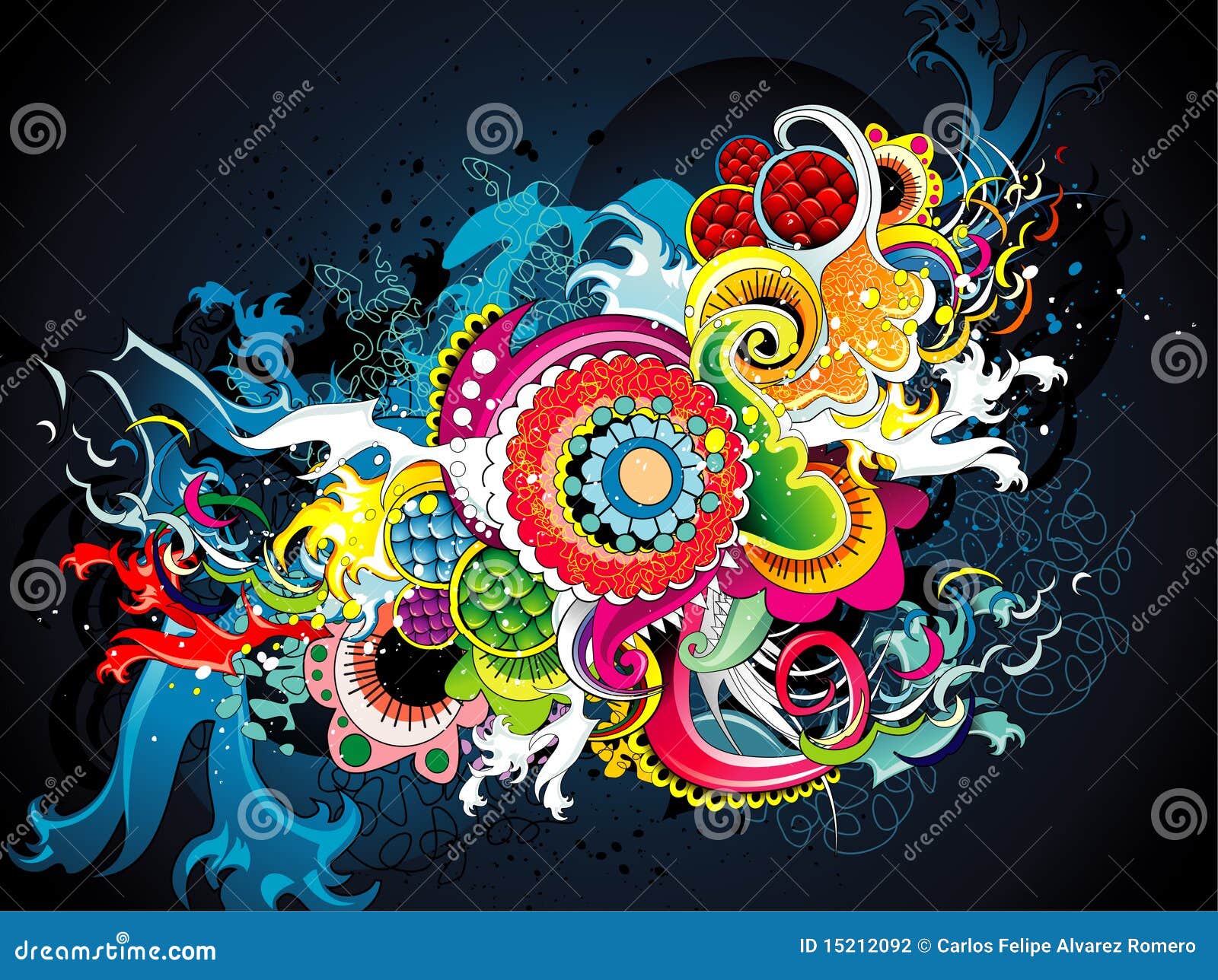Colorful festive element stock vector. Illustration of artistic - 15212092