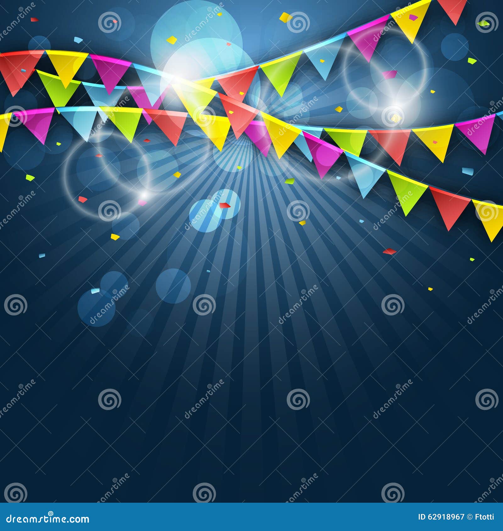 Colorful Festive Flags. Vector Illustration with Elements for Celebrate ...