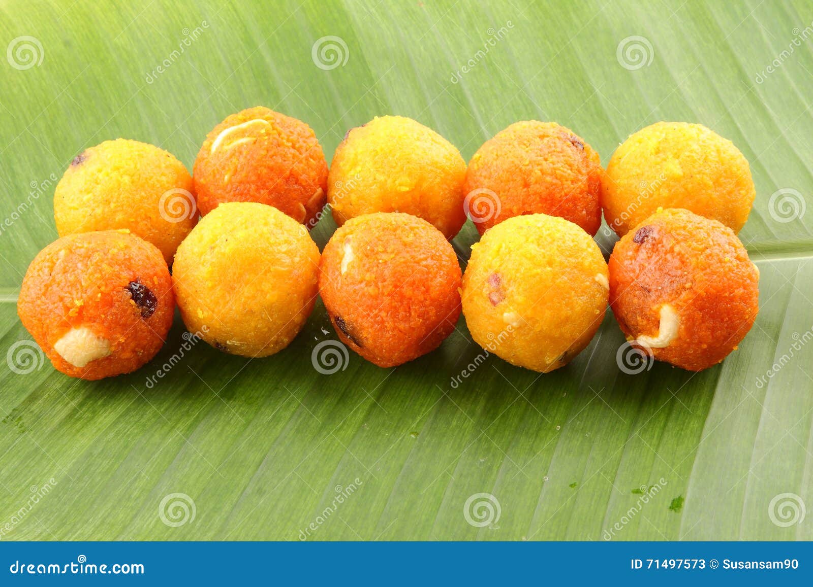 Colorful FESTIVE Sweet Ladoo Served on Leaf Stock Image - Image of ...