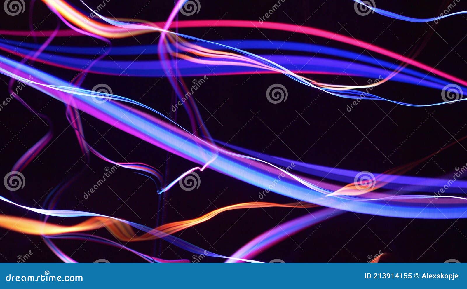 Colorful Fiber Strings in Motion Against Black Background Stock ...