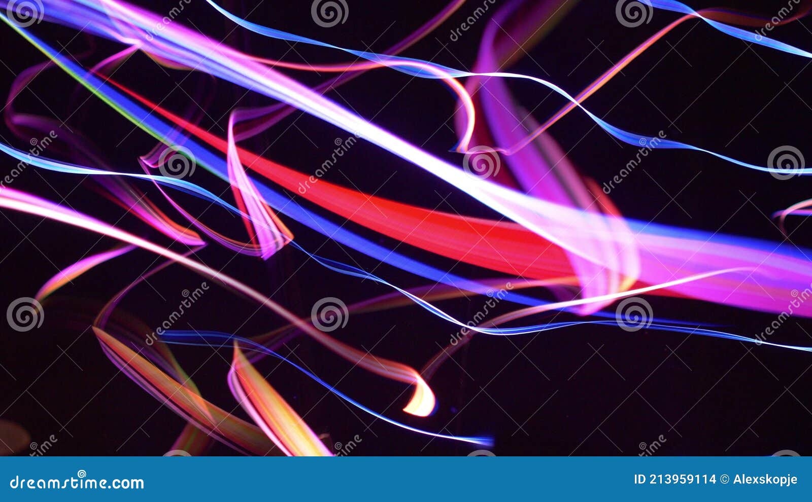 Colorful Fiber Strings in Motion Against Black Background Stock ...