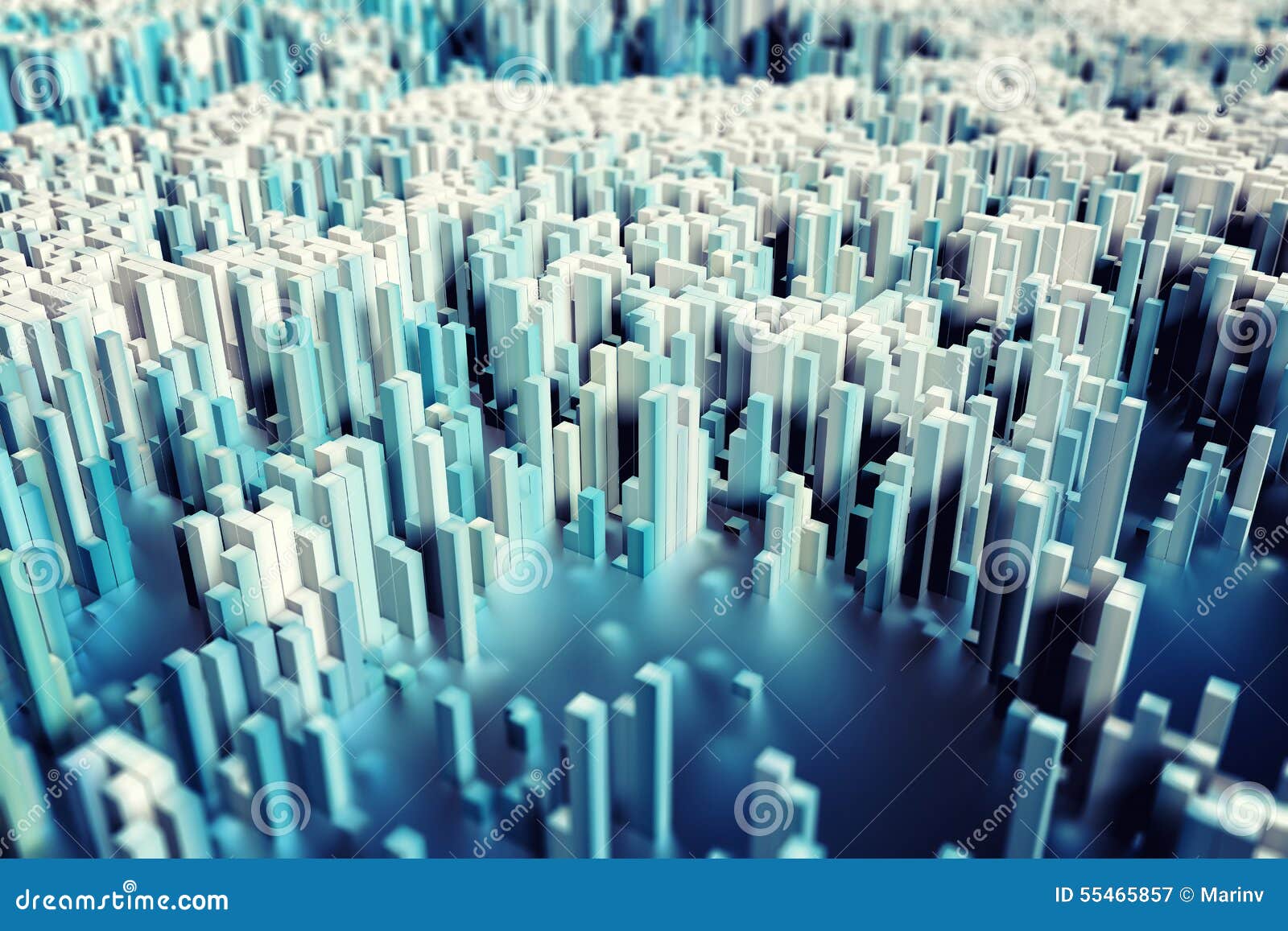 Colorful Field of Cube Columns that Make Up the Abstract Entity. Stock ...