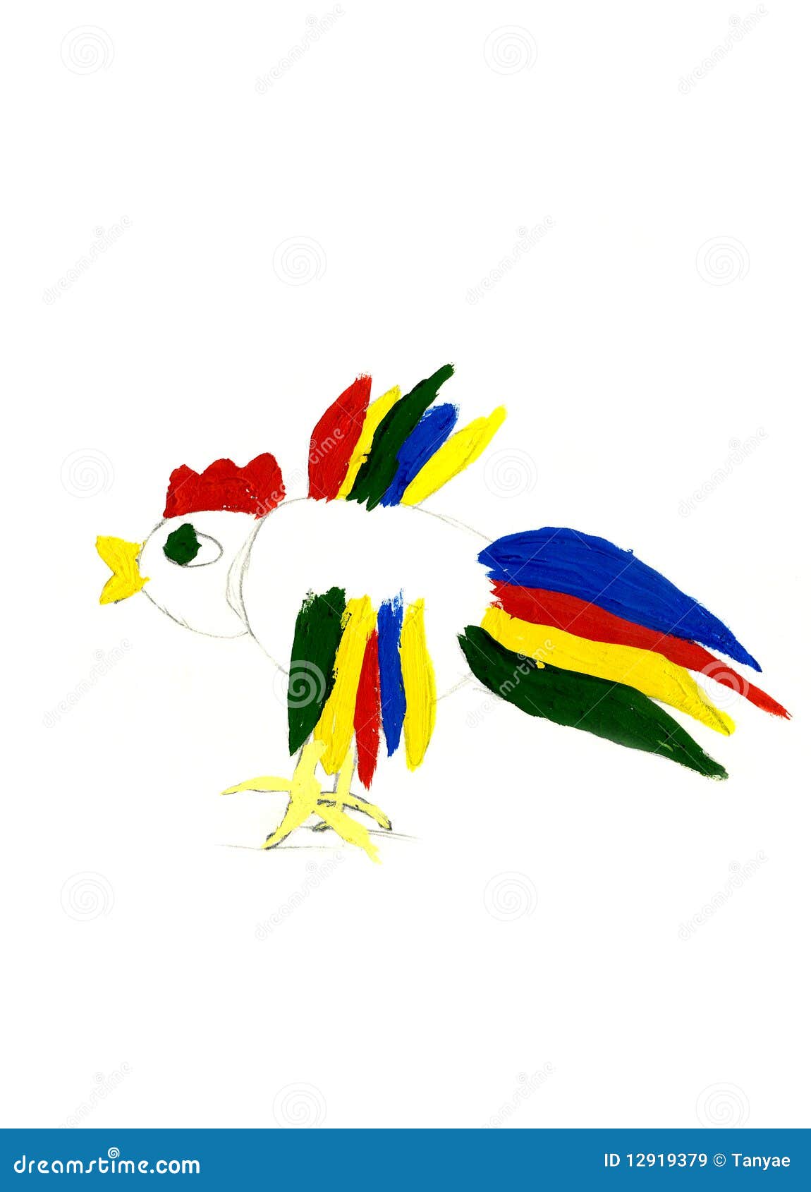 Fighting Cock, Gamecock Male Isolated, Watercolor Illustration On White ...