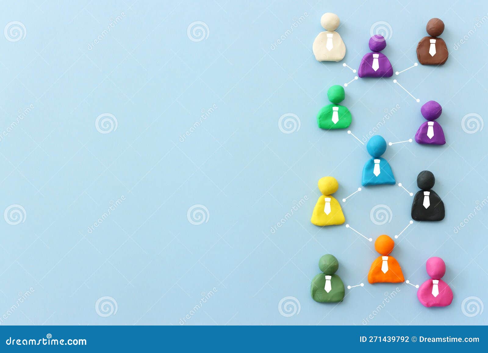 Colorful Figures Connected Over Blue Background, Concept of Human ...